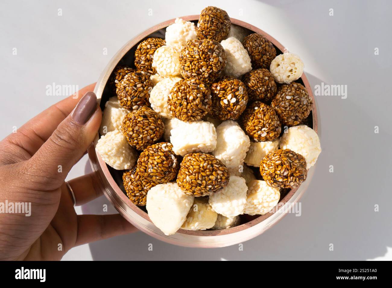 Hindu Festival Makar Sakranti aka Maghe Sankranti Jaggery, Sesame Balls ...