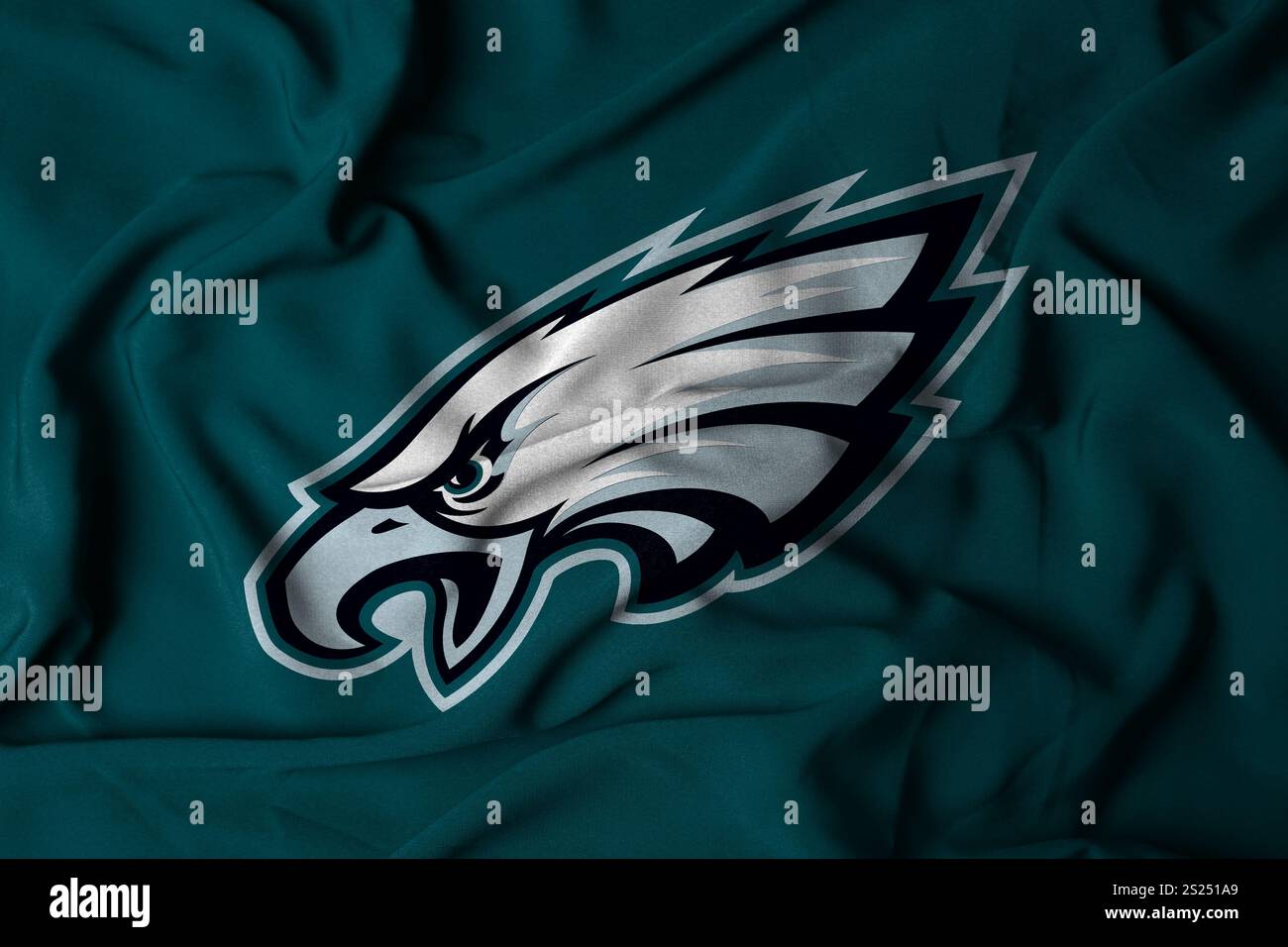 Pringsewu, Lampung; January 05, 2025; texture of a waving flag with the ...