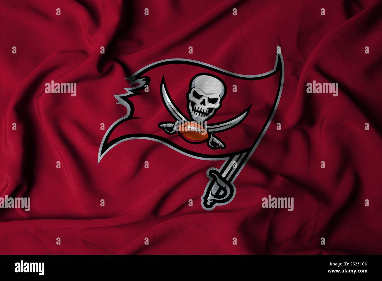 Pringsewu, Lampung; January 05, 2025; texture of a waving flag with the ...