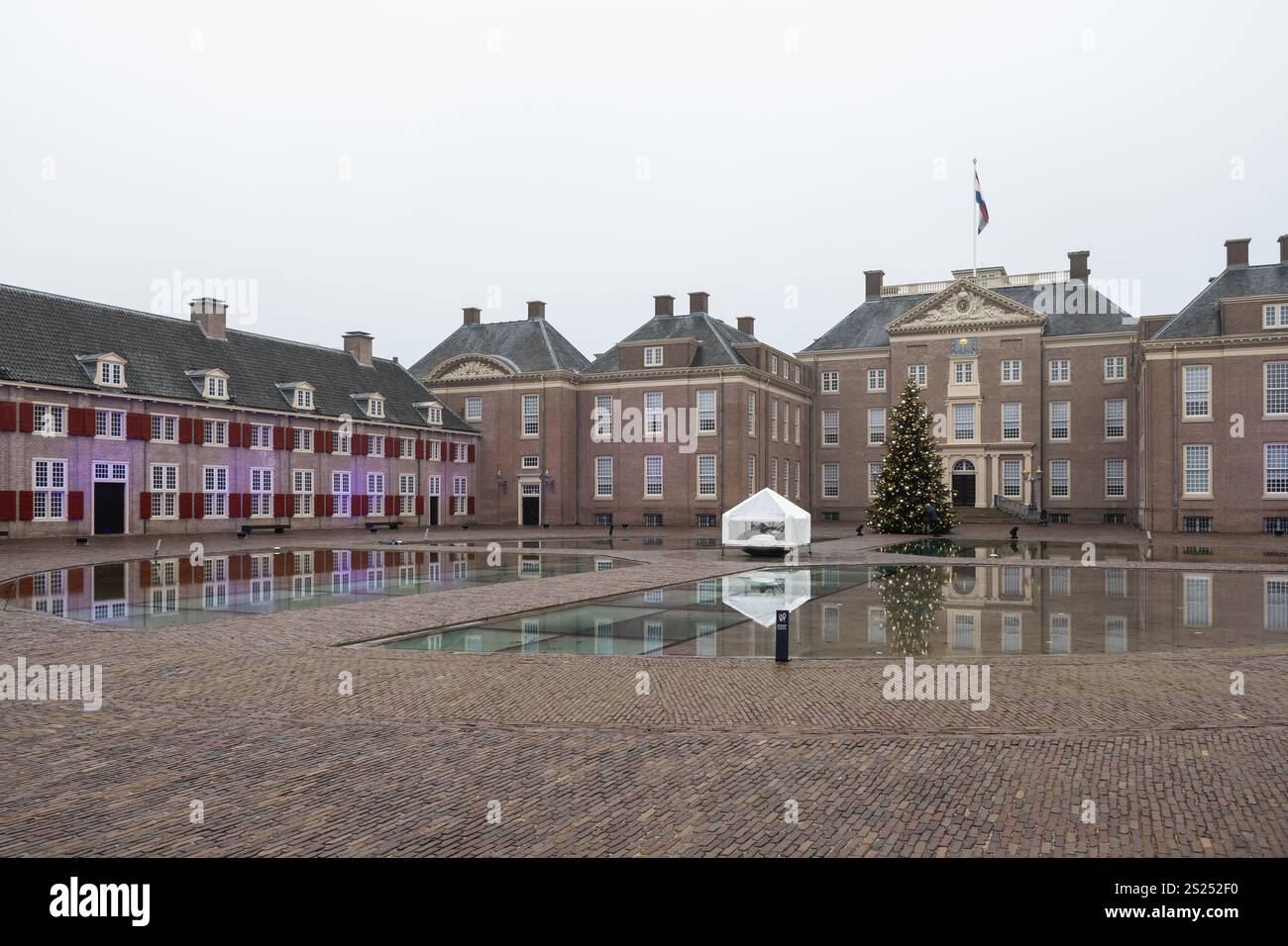 Christmas at Dutch palace Paleis Het Loo in the Netherlands. festive ...