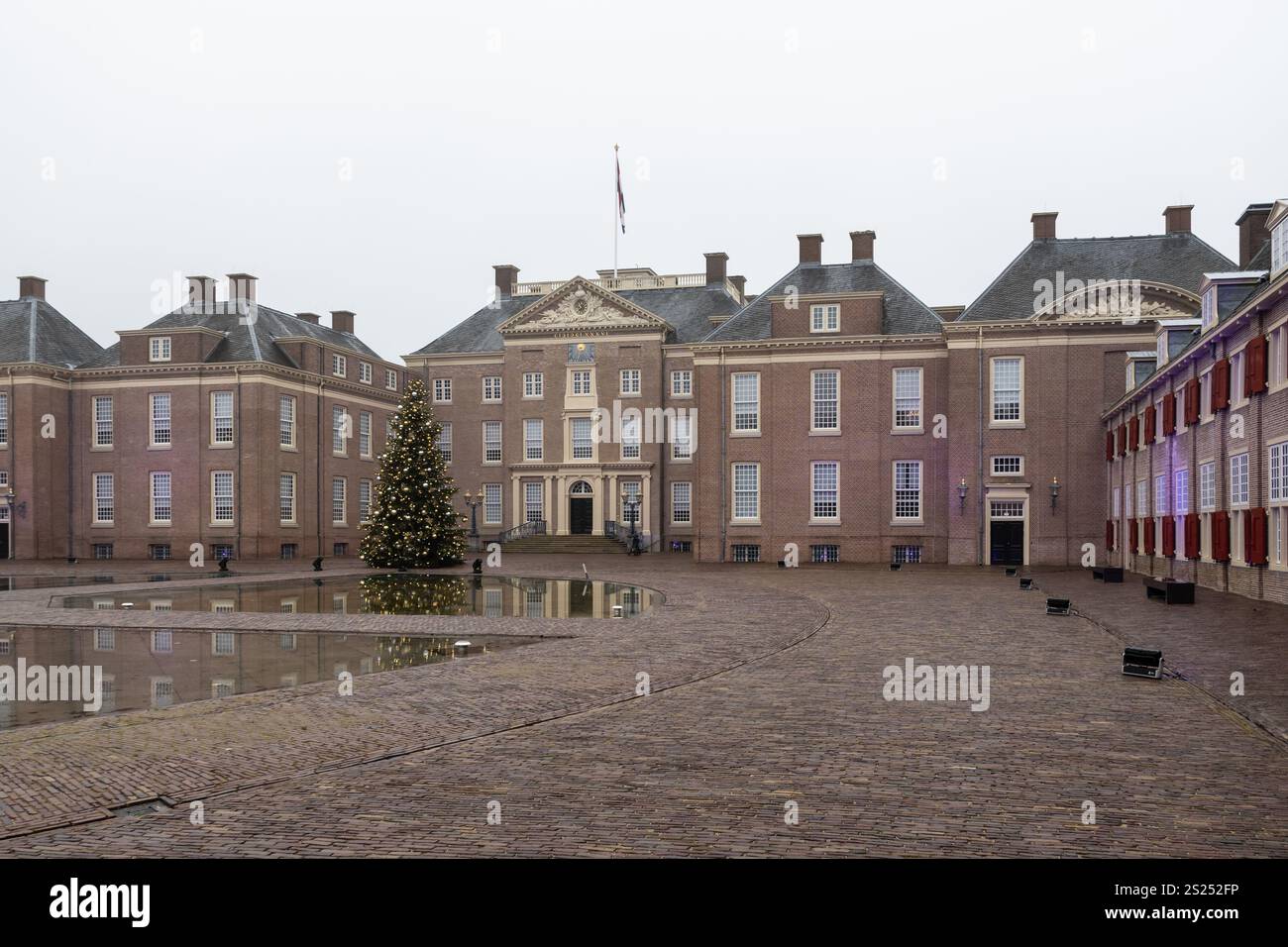 Christmas at Dutch palace Paleis Het Loo in the Netherlands. festive ...