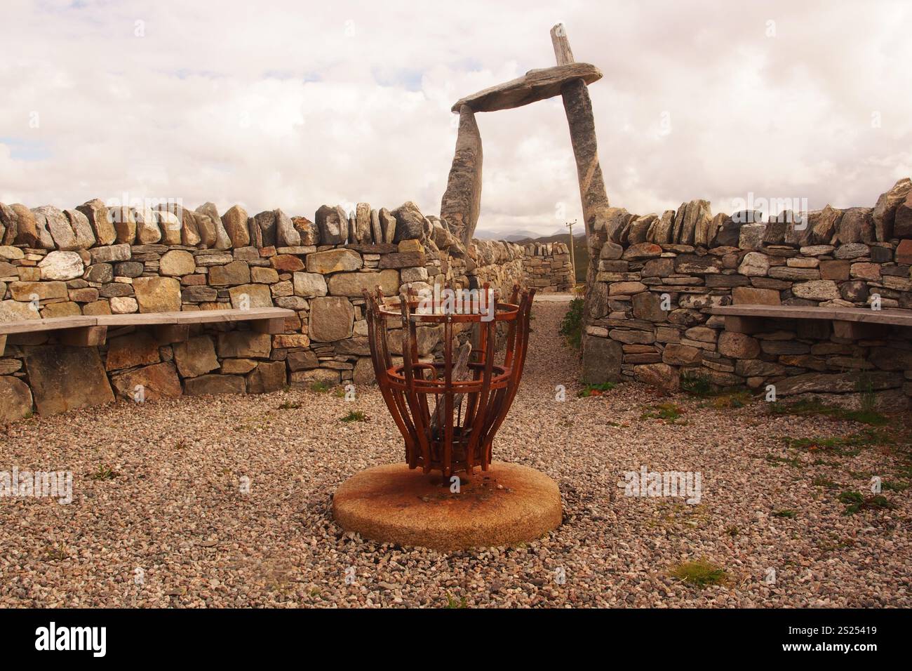 The An Suileachan monument at Reef, on the Isle of Lewis, outer ...