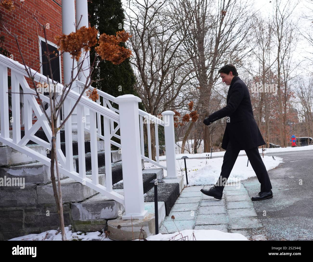 Canada Prime Minister Justin Trudeau leaves a news conference after ...