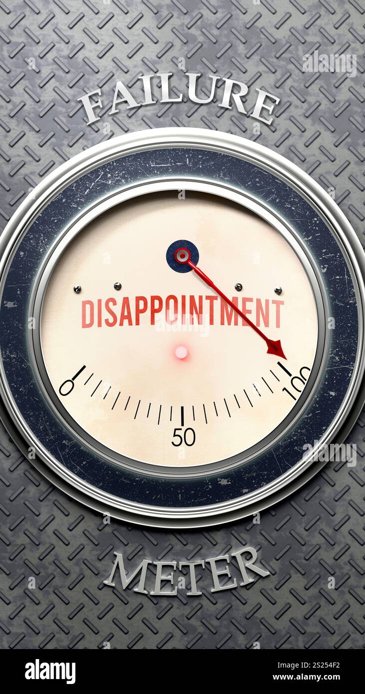 Disappointment and failure that is hitting a full scale hi-res stock ...