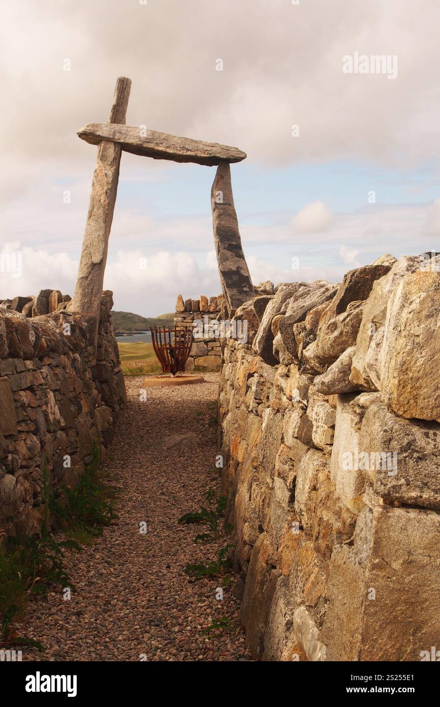 The An Suileachan monument at Reef, on the Isle of Lewis, outer ...