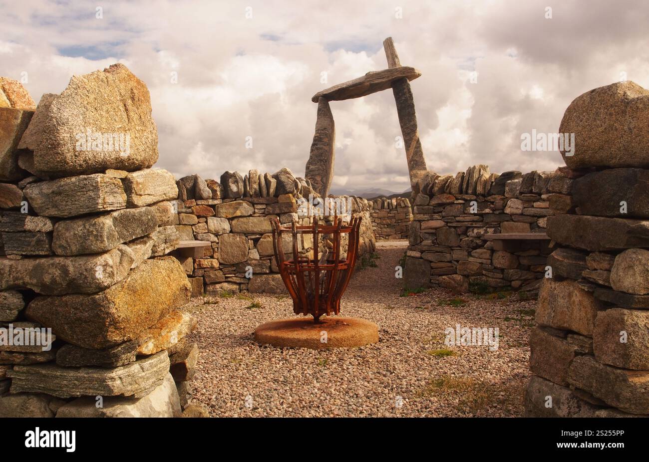 The An Suileachan monument at Reef, on the Isle of Lewis, outer ...