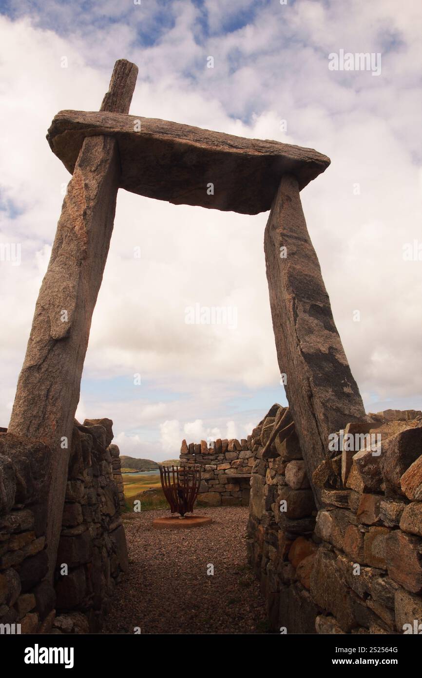 The An Suileachan monument at Reef, on the Isle of Lewis, outer ...