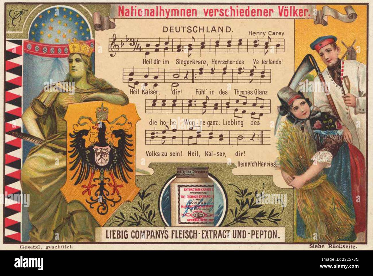 Picture series of national anthems of different peoples, Germany ...