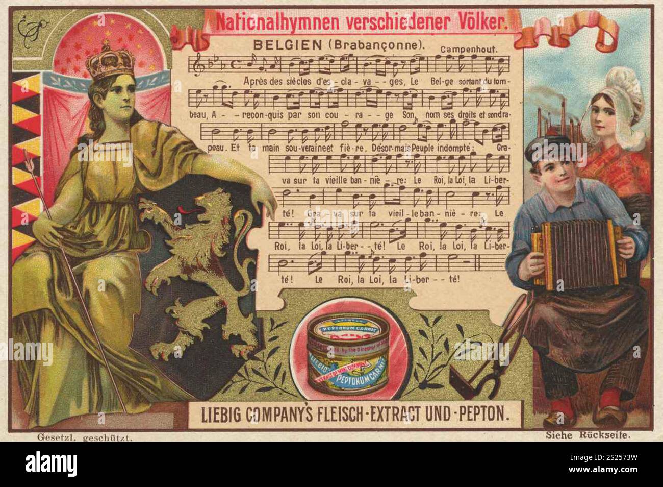 Picture series of national anthems of different peoples, Belgium ...