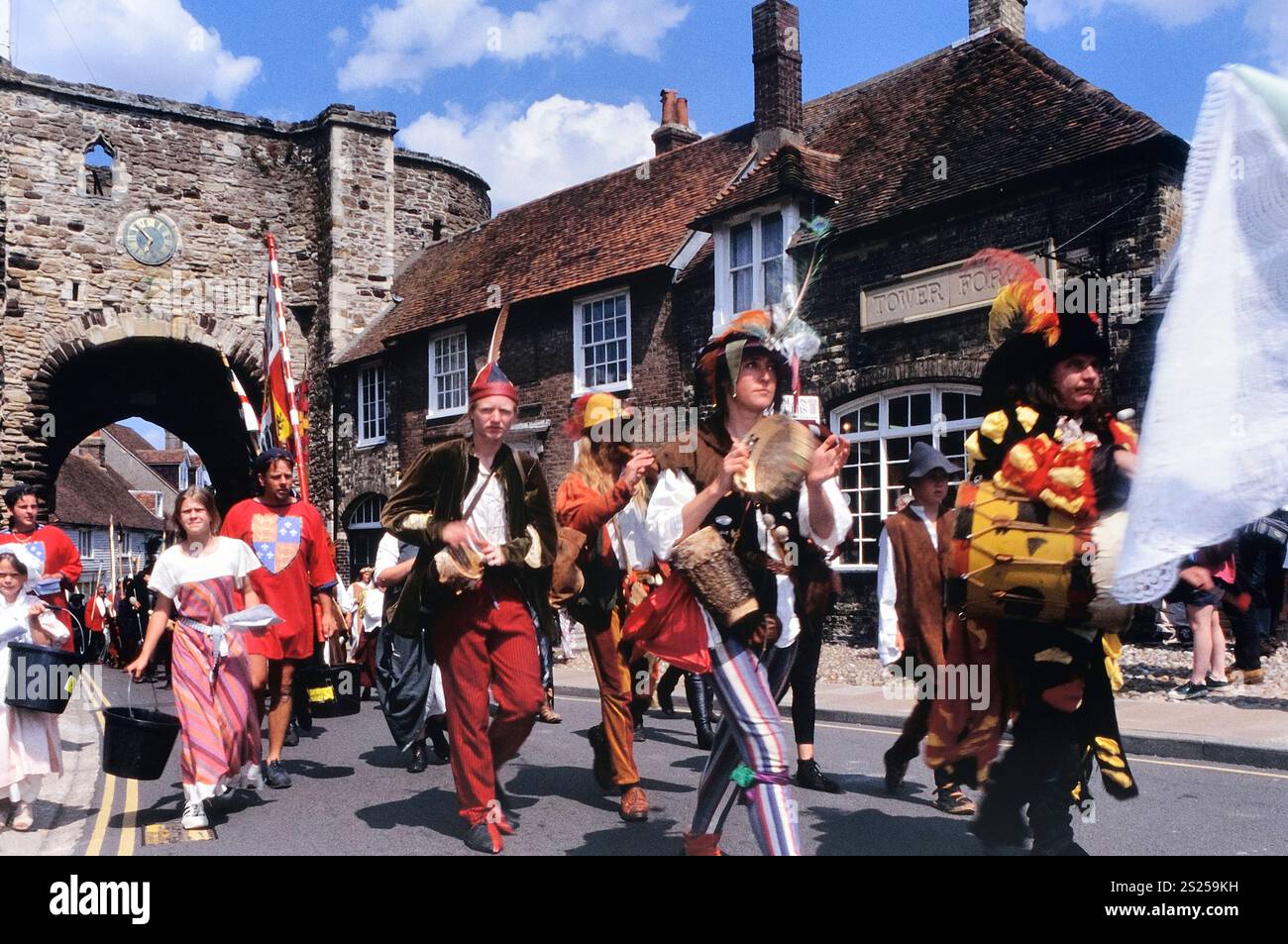 Procession at the Medieval Festival, Rye Landgate, East Sussex, England ...