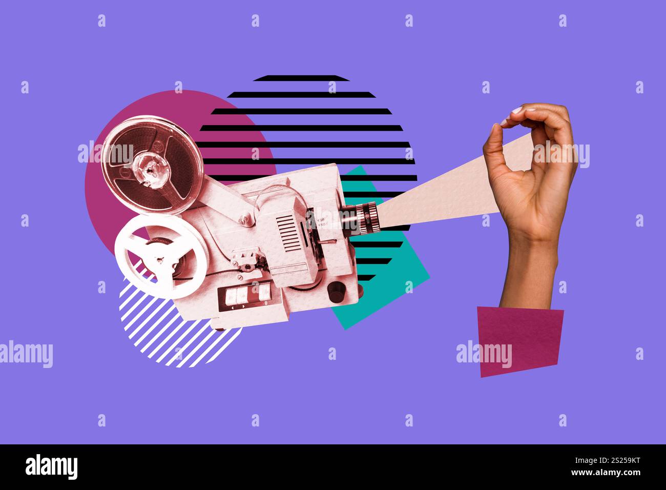 Photo cartoon comics sketch collage of hand show hole gesture ...