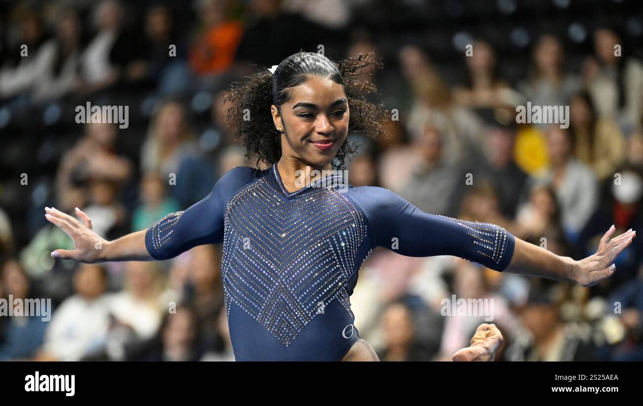 Cals' Emjae Frazier during an NCAA gymnastics meet on Saturday, Jan. 4 ...