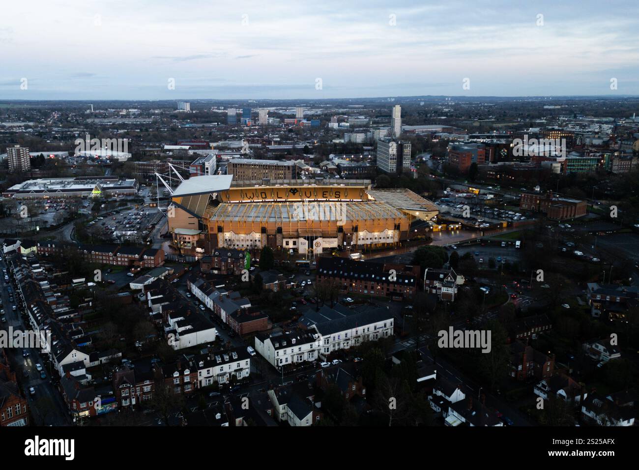 Wolverhampton, UK. 06th Jan, 2025. An aerial view of Molineux, home of ...