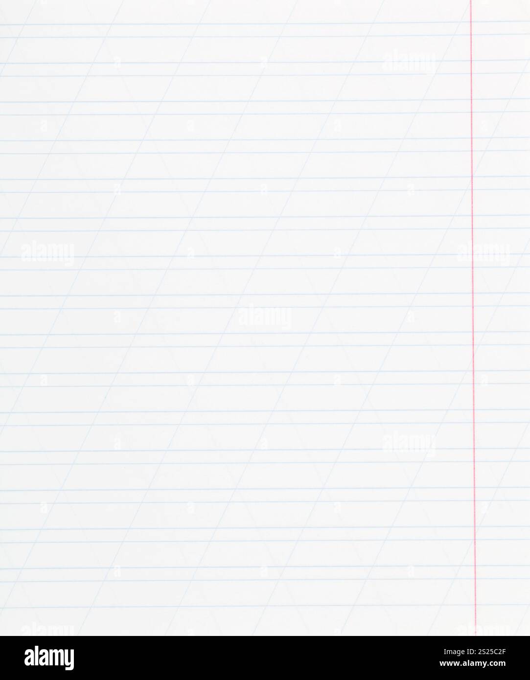 background from notebook narrow lined sheet of paper with red margin ...