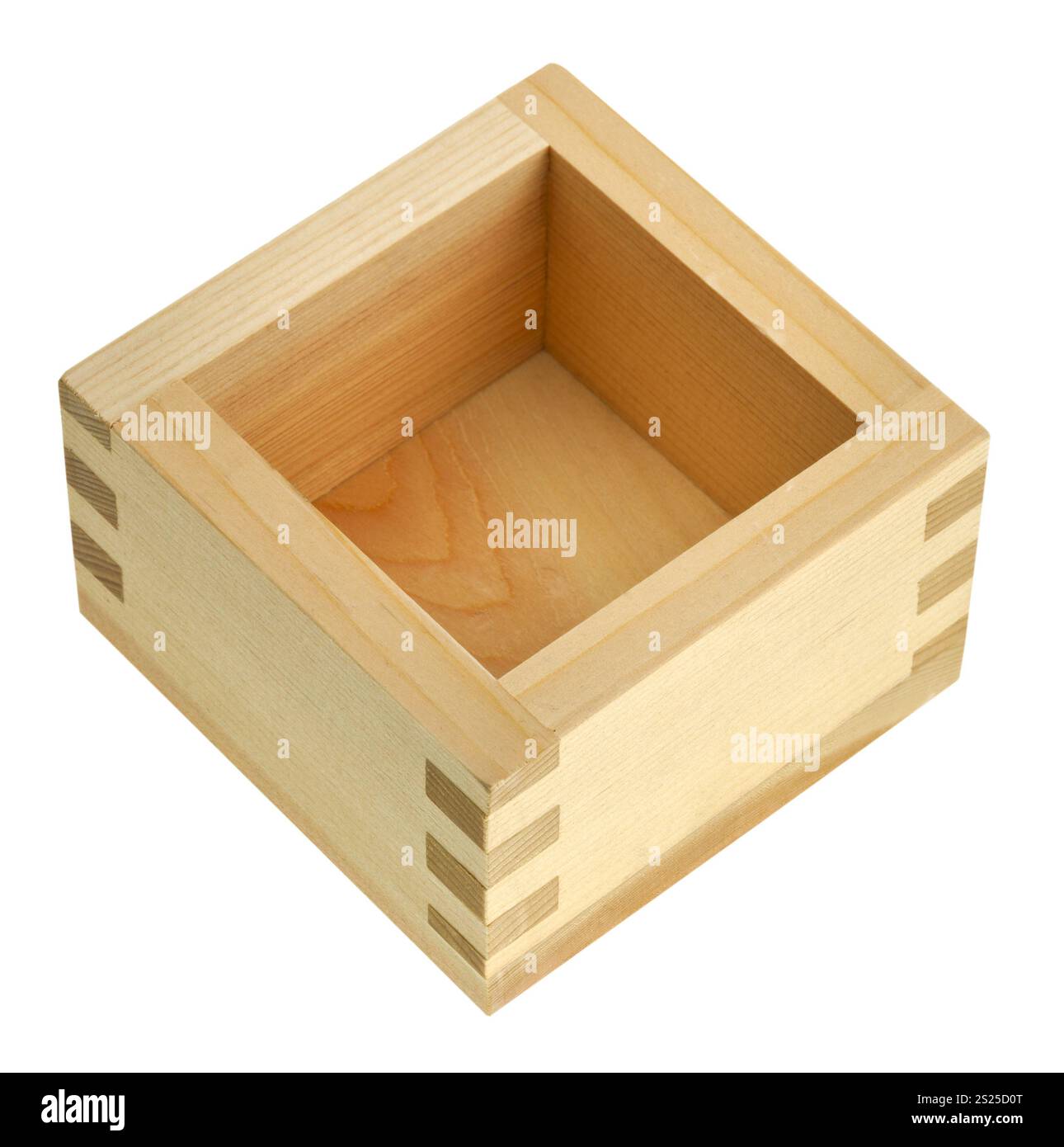 empty japanese wooden box masu for sake isolated on white background ...