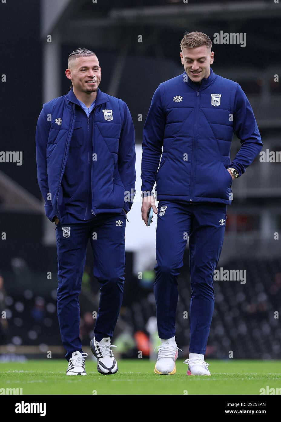 London, UK. 5th Jan, 2025. Kalvin Phillips of Ipswich Town and Liam ...