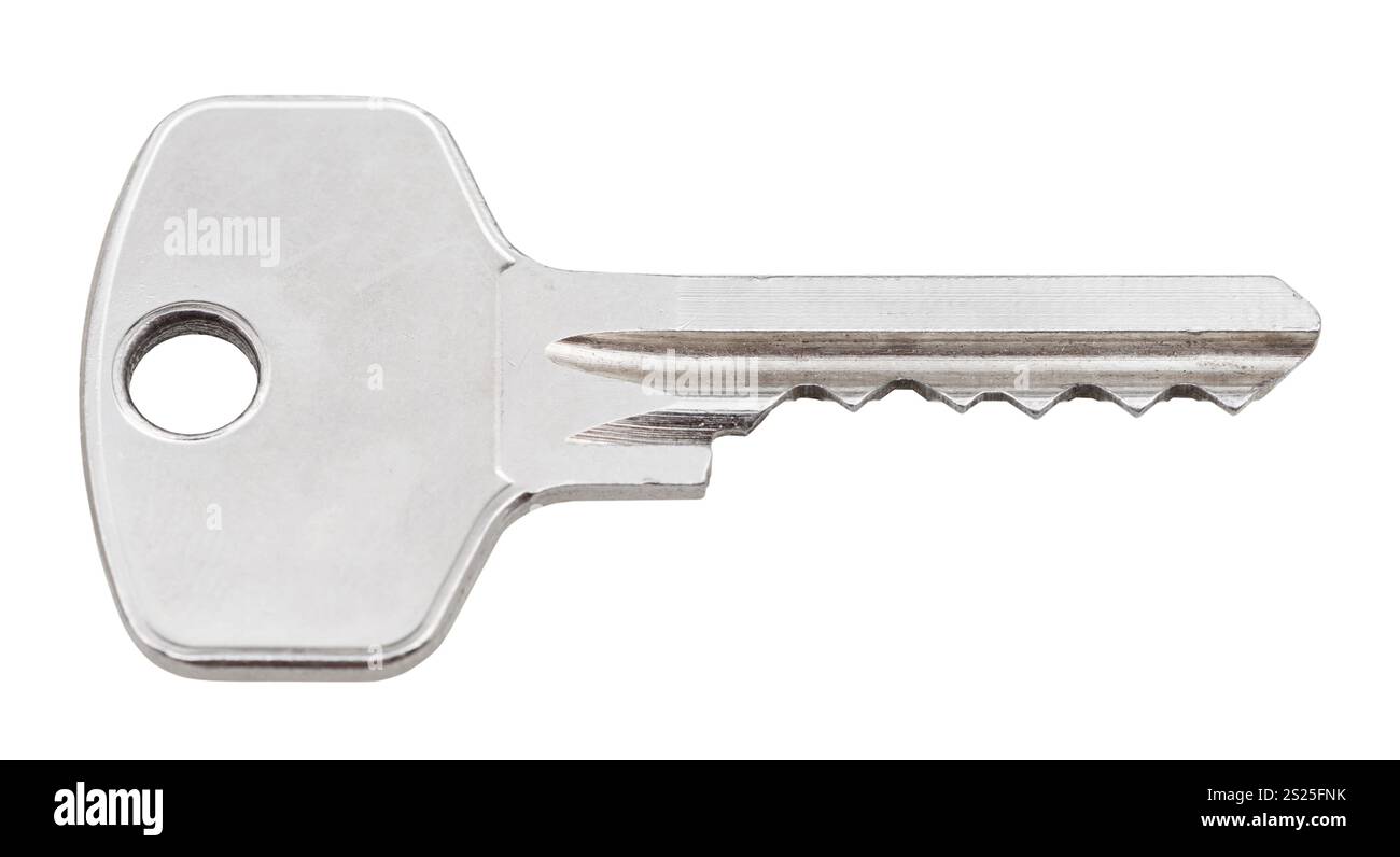 steel door key for wafer tumbler lock isolated on white background ...