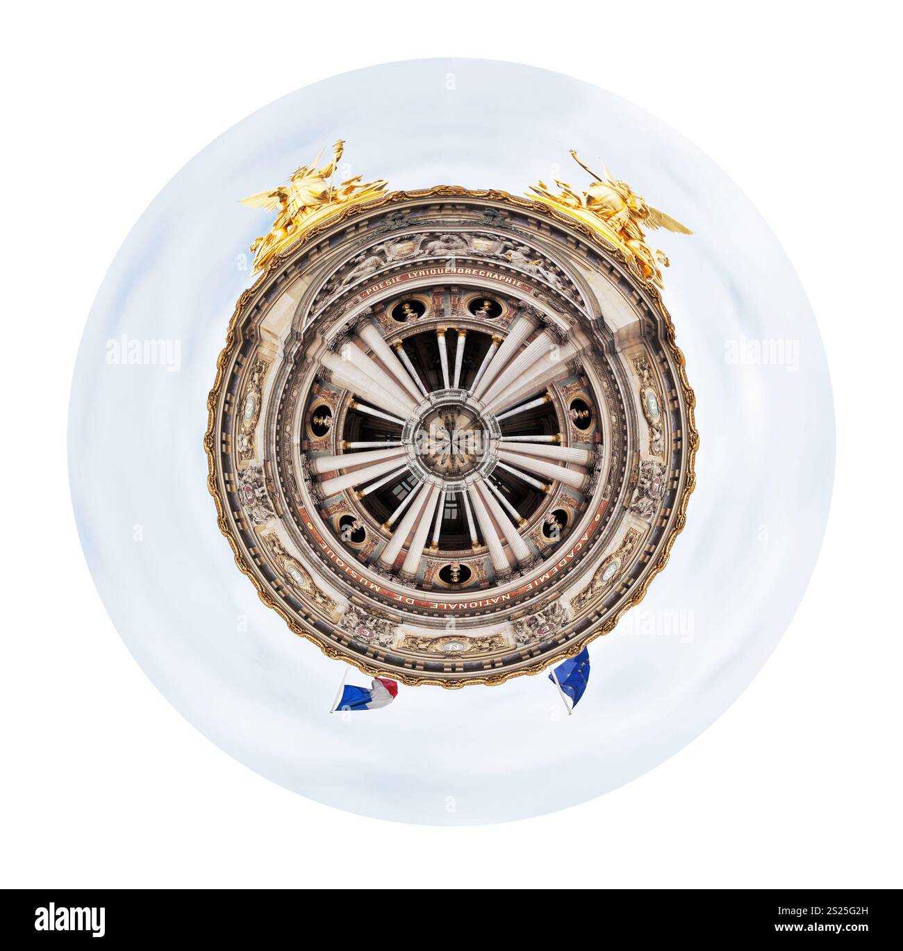 little planet - urban spherical view of Facade Palais Garnier (Paris ...