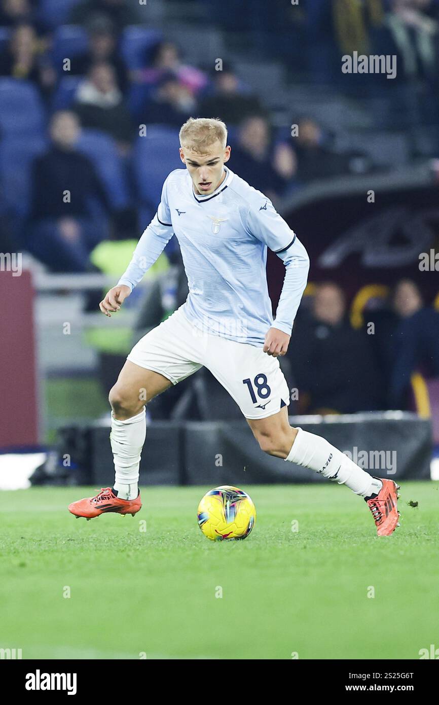 Rome, Italy. 05th Jan, 2025. Lazioâ??s Danish midfielder Gustav Isaksen ...