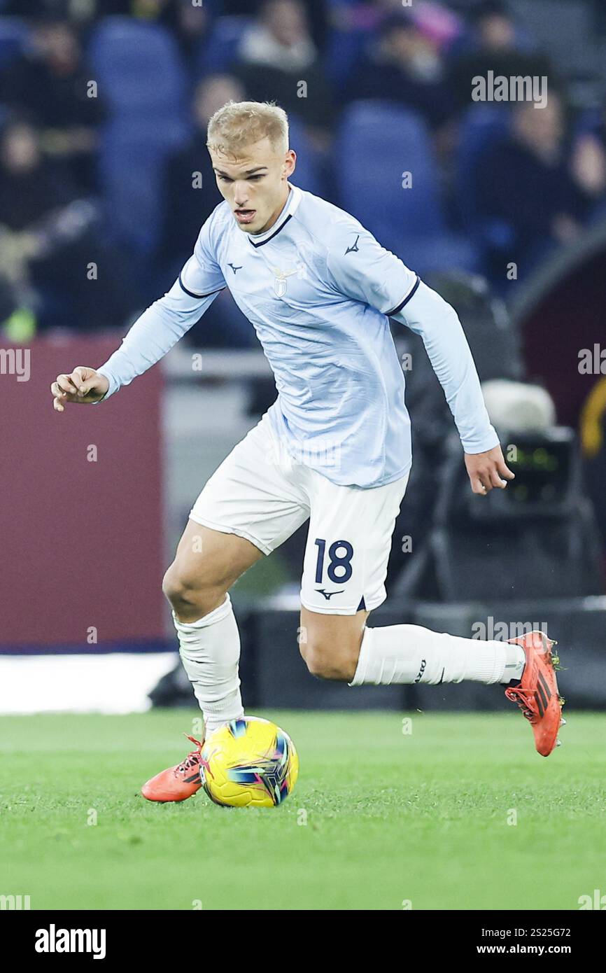 Rome, Italy. 05th Jan, 2025. Lazioâ??s Danish midfielder Gustav Isaksen ...