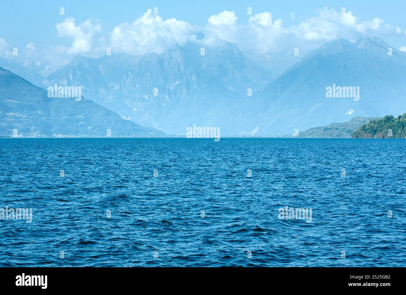 Lake Como (Italy) summer view from ship board Stock Photo - Alamy