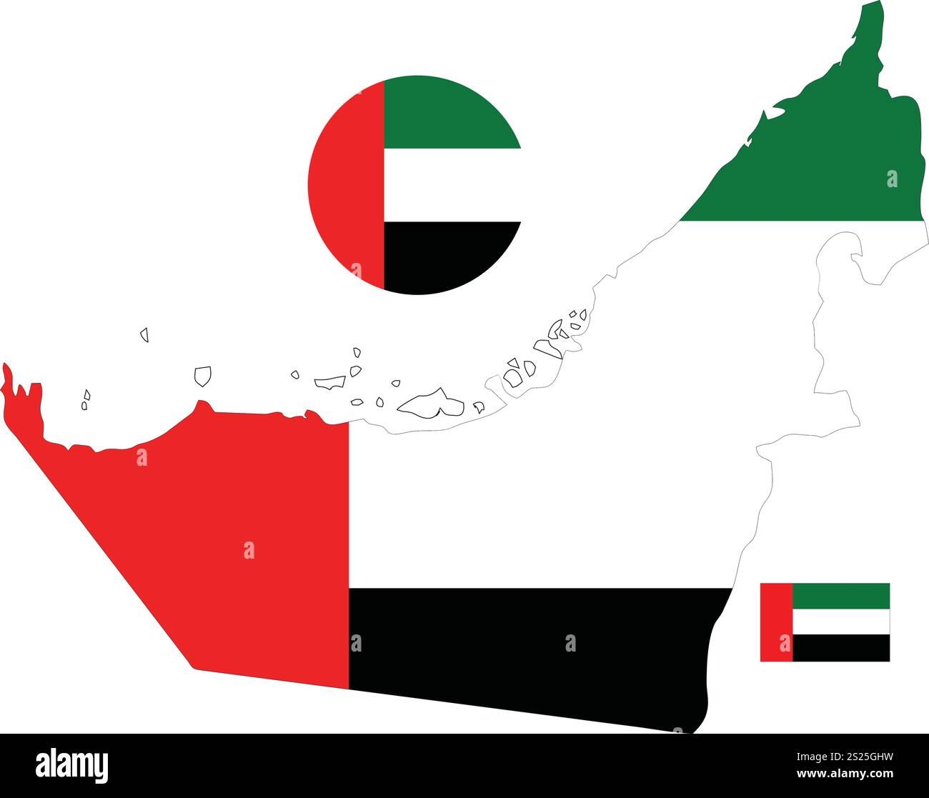 United Arab Emirates Map and Flag Stock Vector Image & Art - Alamy