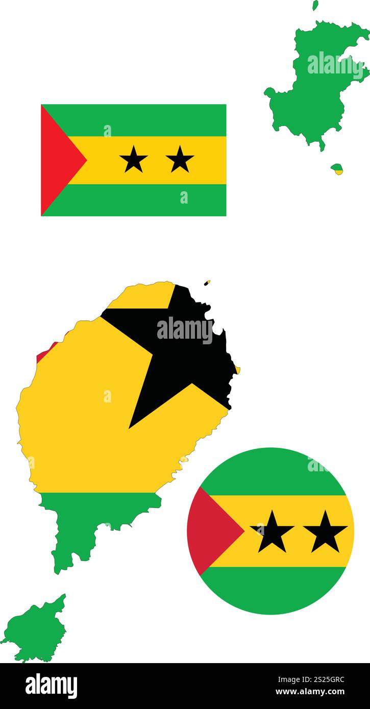 Sao Tome and Principe Map and Flag Stock Vector Image & Art - Alamy