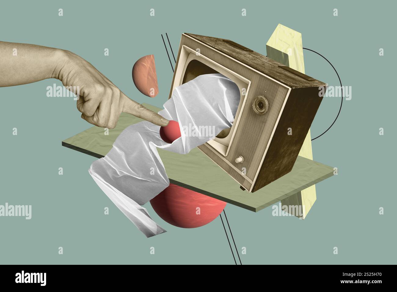 Creative photo poster trend art collage image of hands point broke old ...