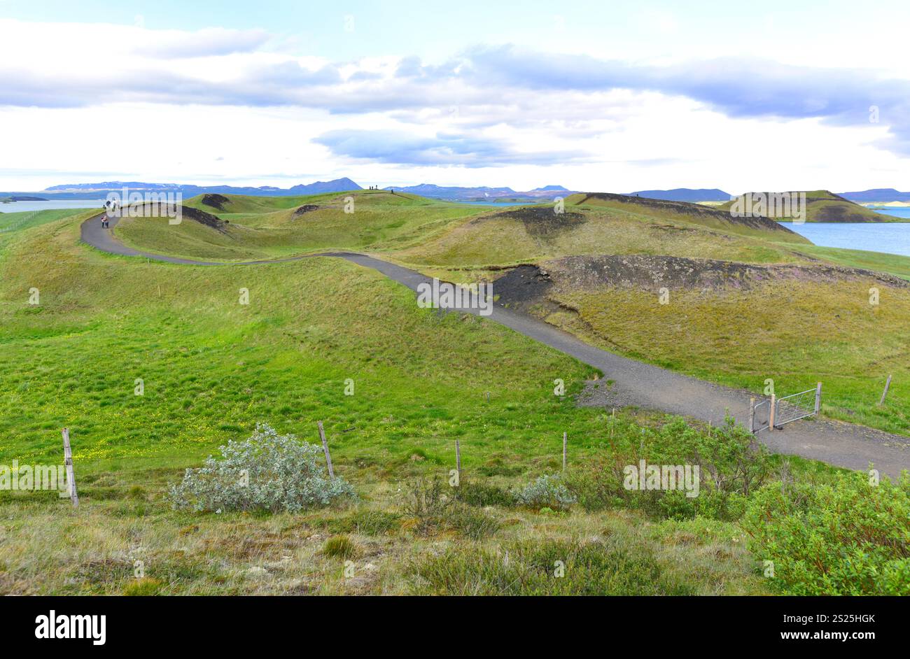 Skutustadagigar pseudo-craters. Skutustadir, Lake Myvatn, Iceland Stock ...