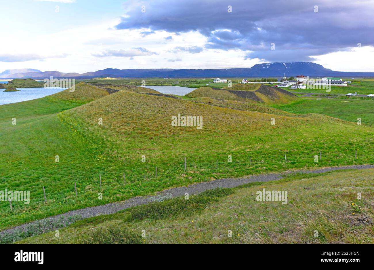 Skutustadagigar pseudo-craters. Skutustadir, Lake Myvatn, Iceland Stock ...