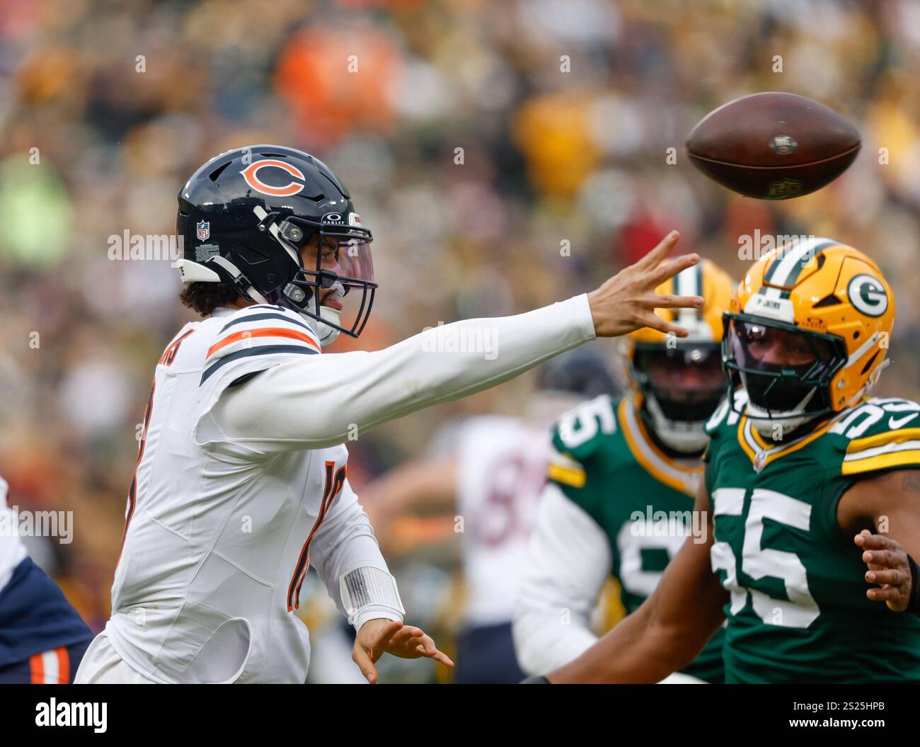 Chicago Bears quarterback Caleb Williams (18) throws during an NFL ...
