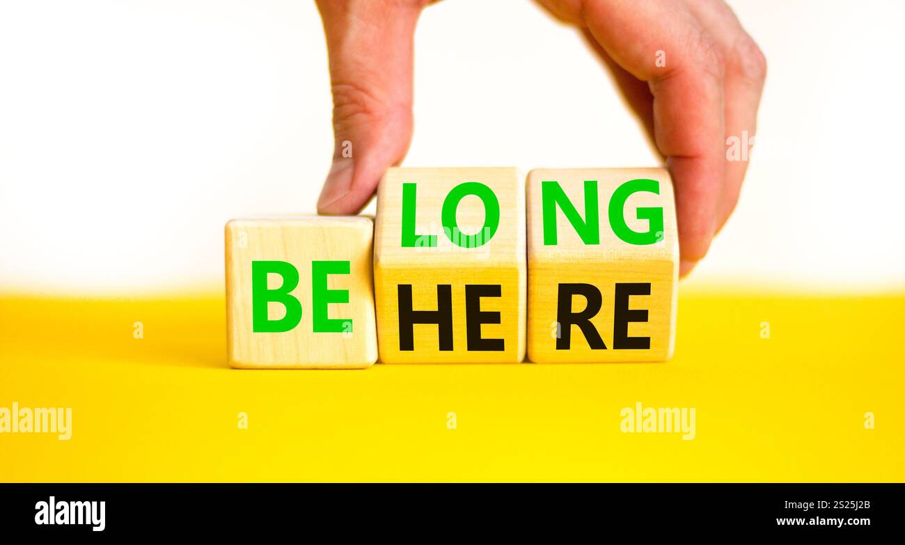 Belonging and belong symbol. Concept words Be here Belong on beautiful ...