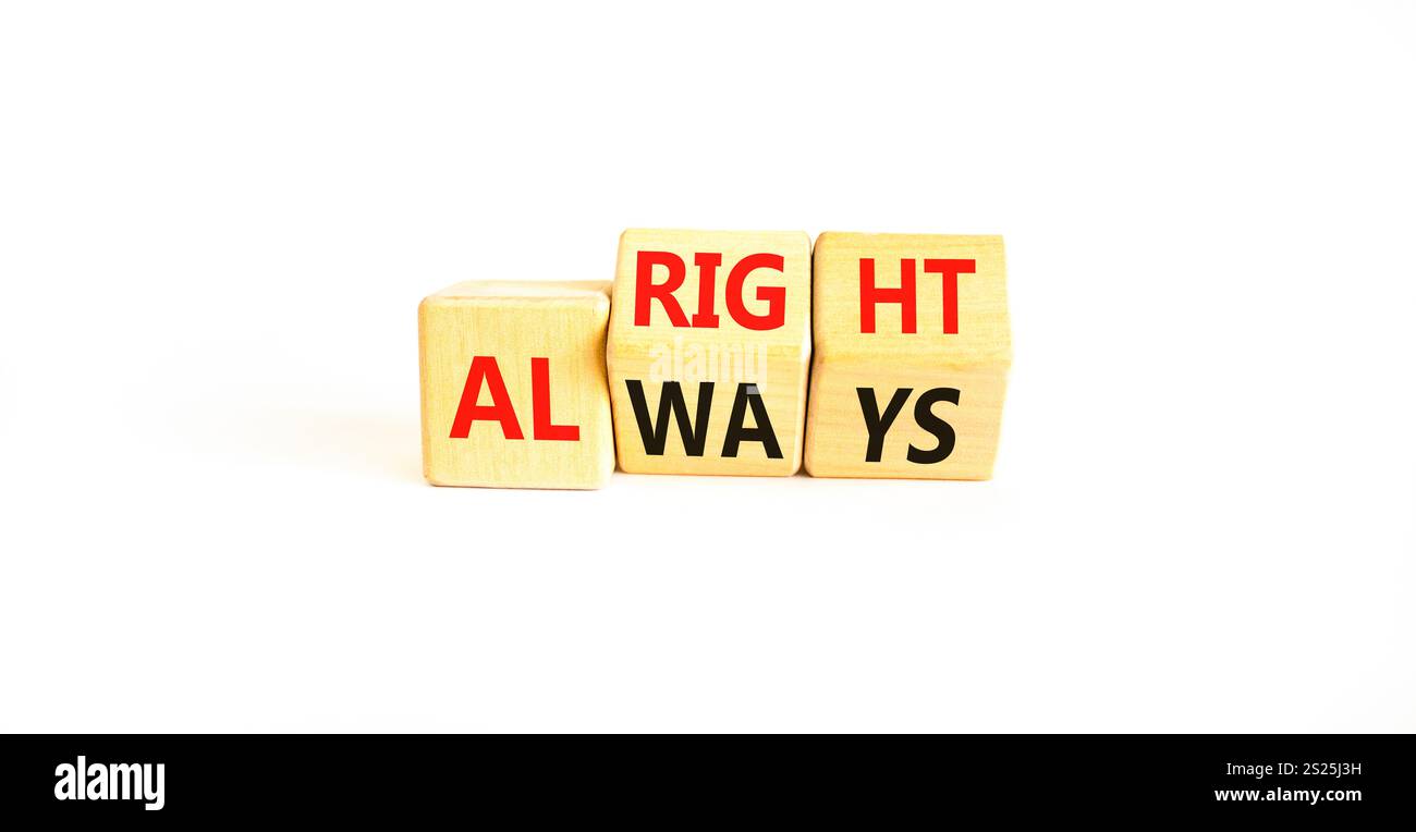 Always alright symbol. Concept words Always alright on wooden block ...