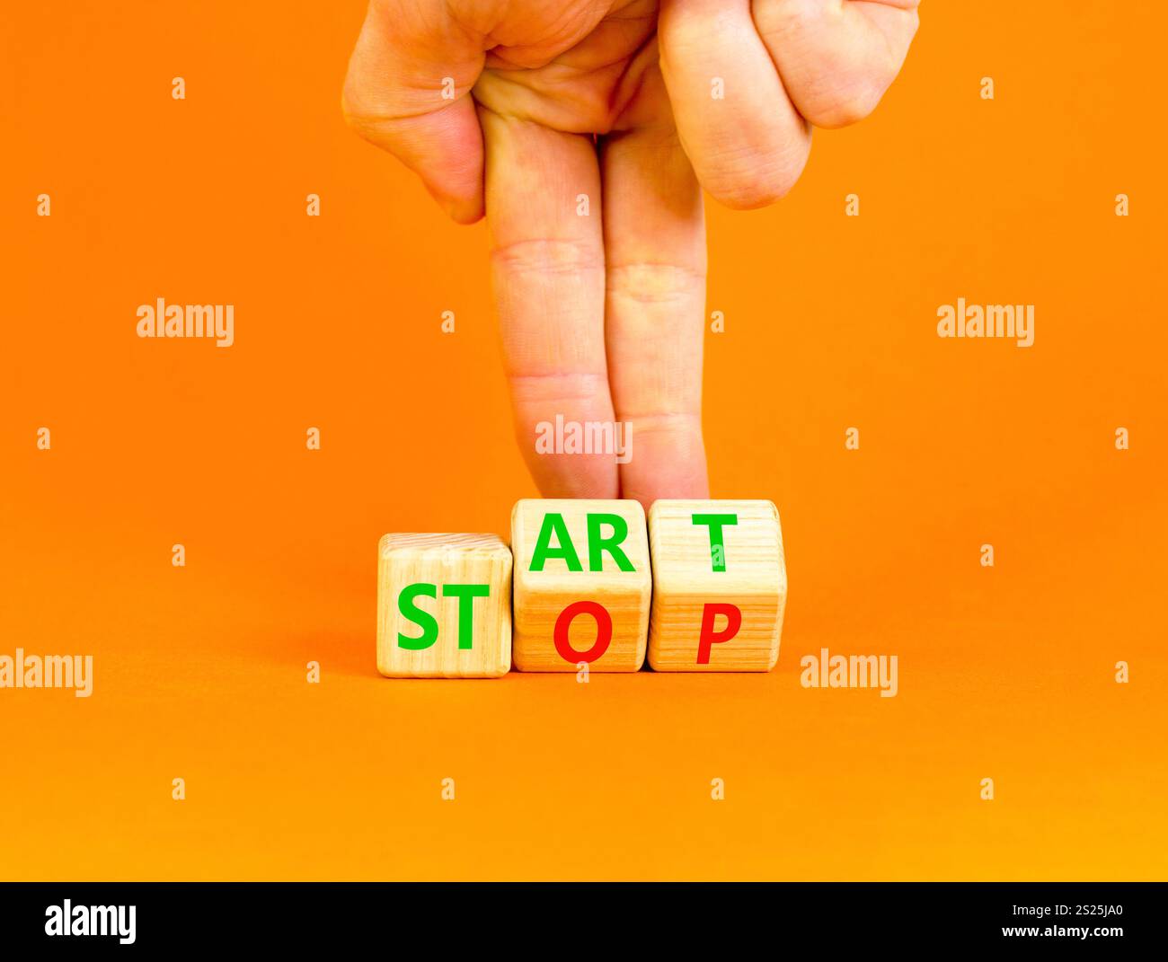 Start or stop symbol. Concept words Start or Stop on beautiful wooden ...