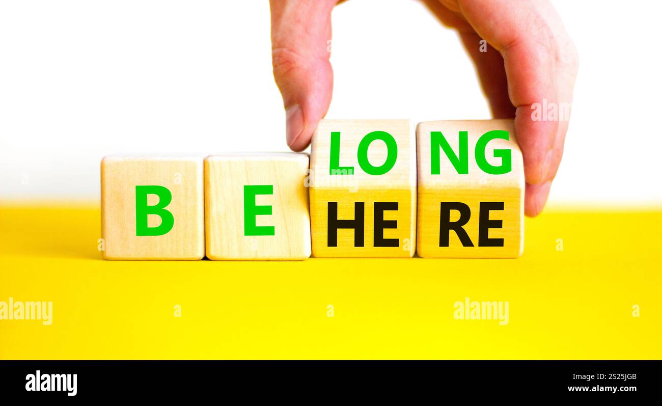 Belonging and belong symbol. Concept words Be here Belong on beautiful ...