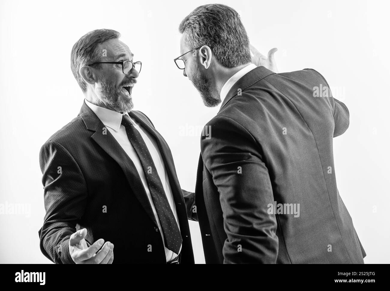 businessmen having conflict fight in business. fighting between boss ...