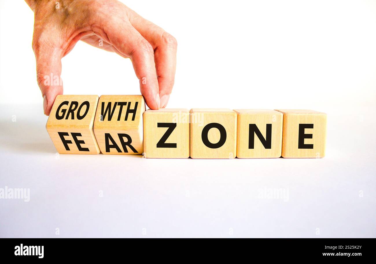 Growth or fear zone symbol. Concept words Growth zone Fear zone on ...