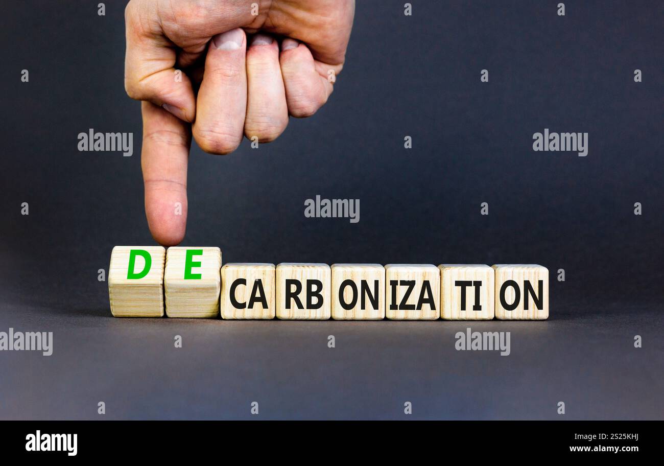 Decarbonization or carbonization symbol. Concept words Decarbonization ...