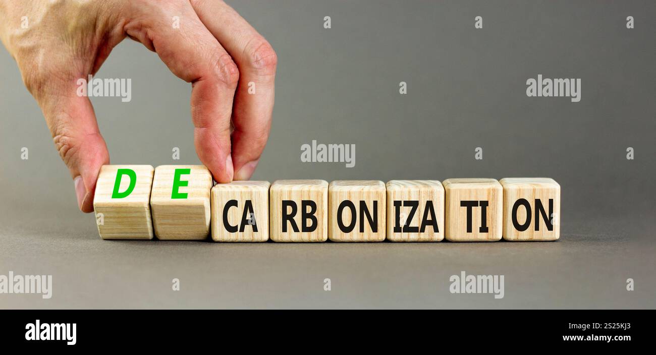 Decarbonization or carbonization symbol. Concept words Decarbonization ...