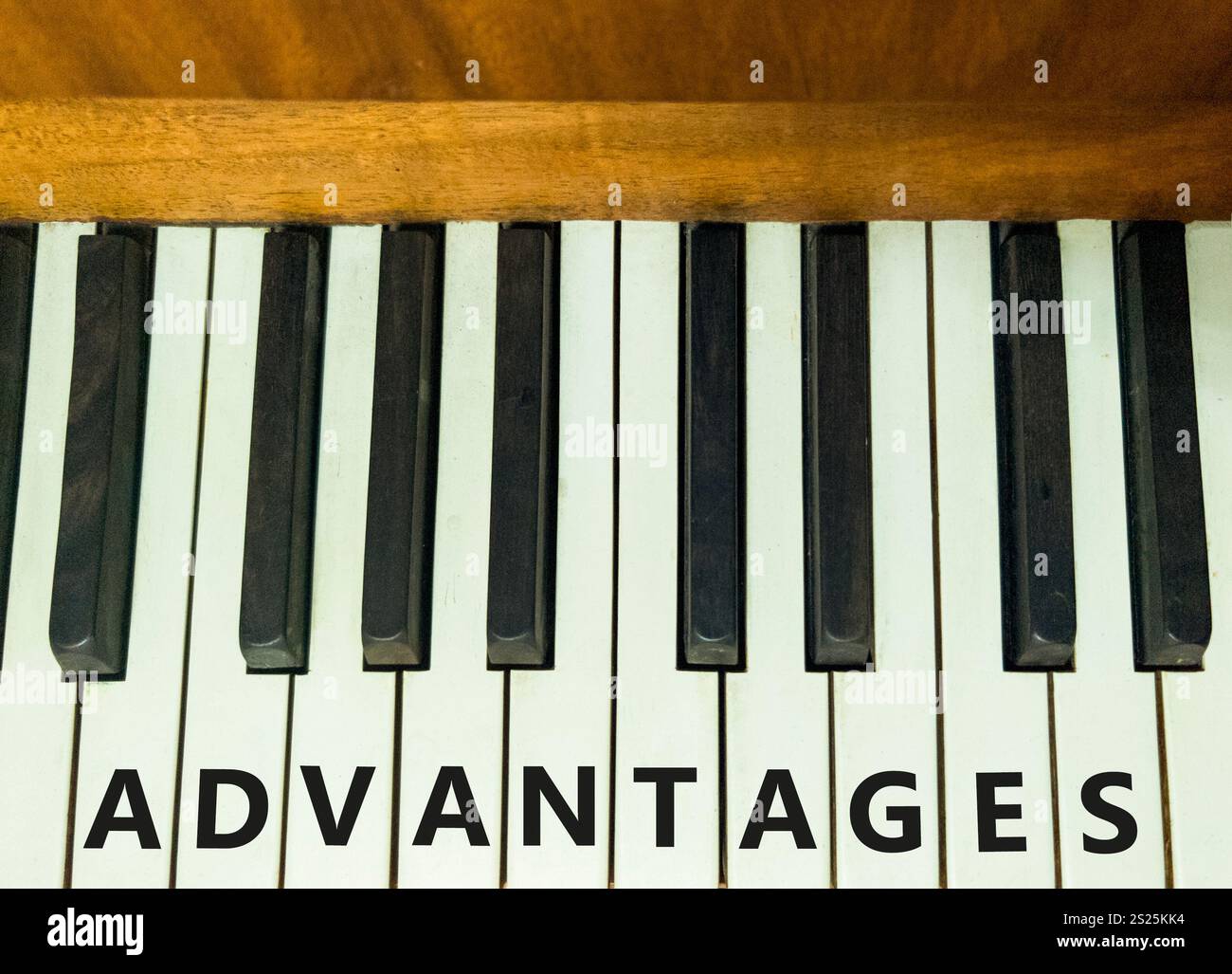 Advantages symbol. Concept word Advantages on beautiful keys of the old ...