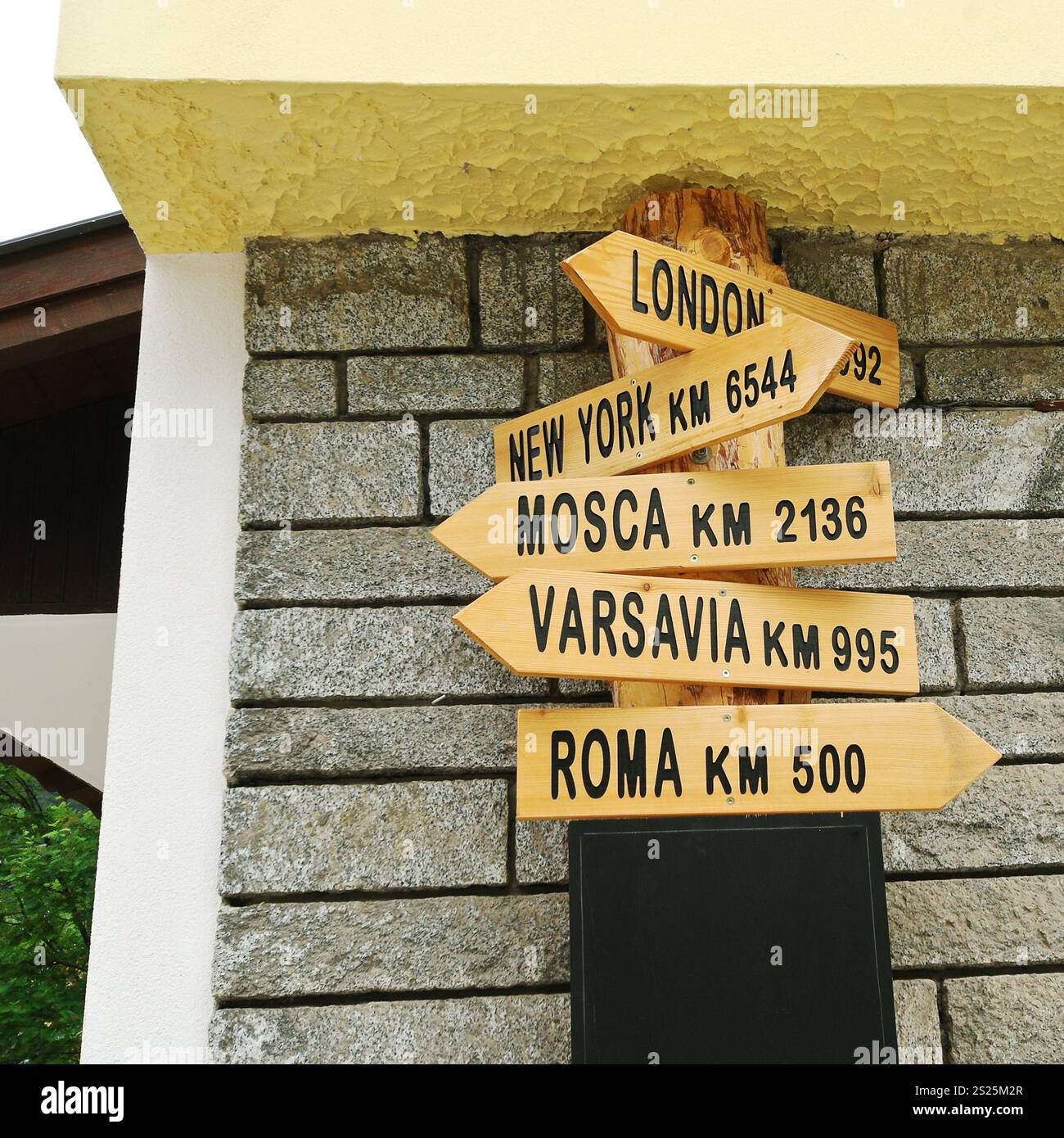 world city distance indications in Italy Stock Photo - Alamy