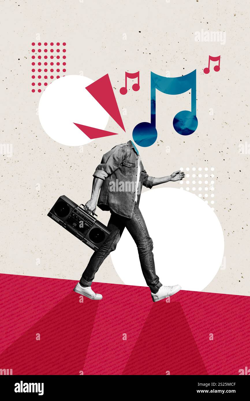 Composite trend artwork sketch image photo collage of young man ...