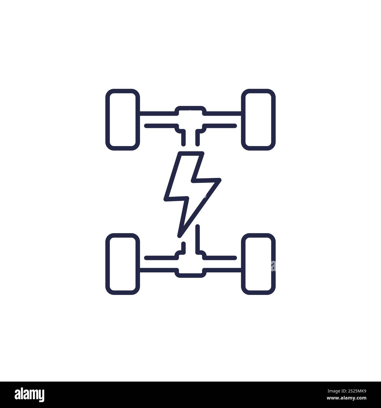 Electric chassis icon, EV car platform line vector Stock Vector Image ...