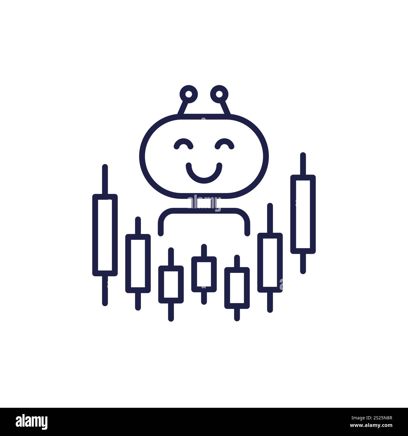 trading bot line icon, automated AI trading Stock Vector Image & Art ...