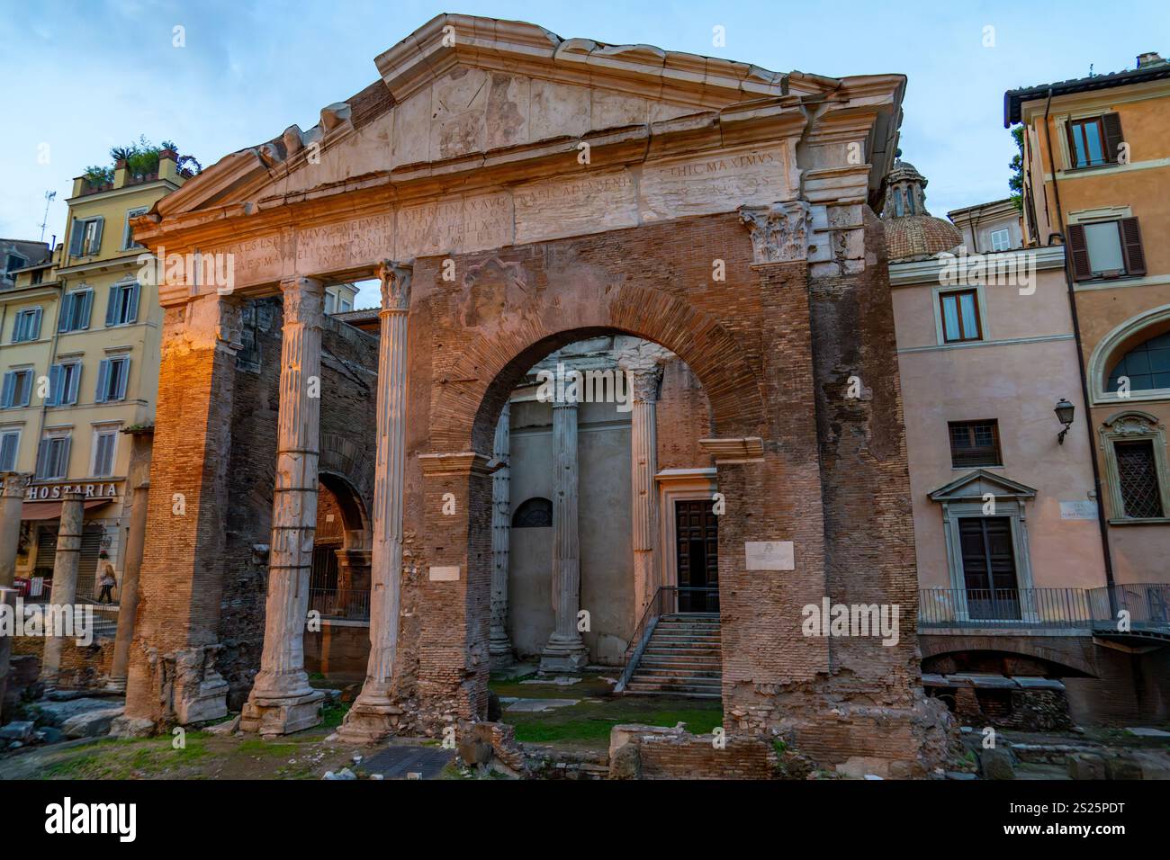 Portico of Octavia, a Roman ruin in the center of the medieval Jewish ...