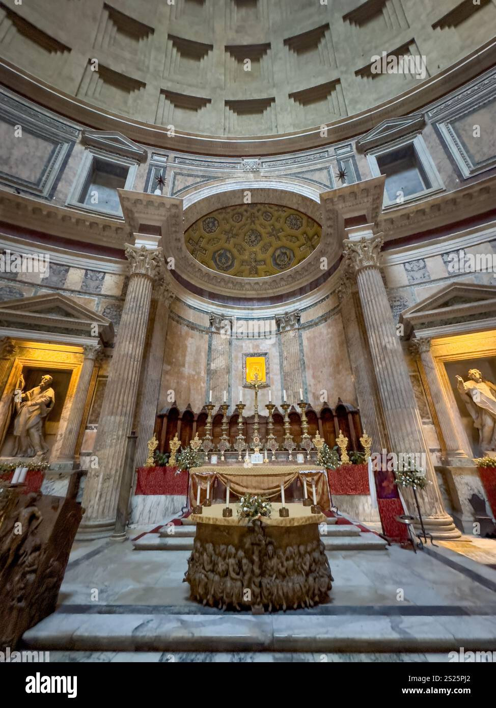 The High Altar in the Fourth Chapel of the Pantheon in Rome, Italy ...