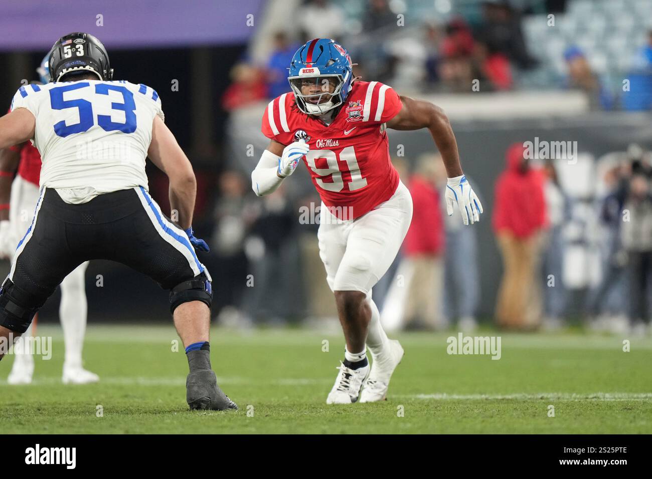 JACKSONVILLE, FL - JANUARY 02: Mississippi Rebels defensive end Chris ...