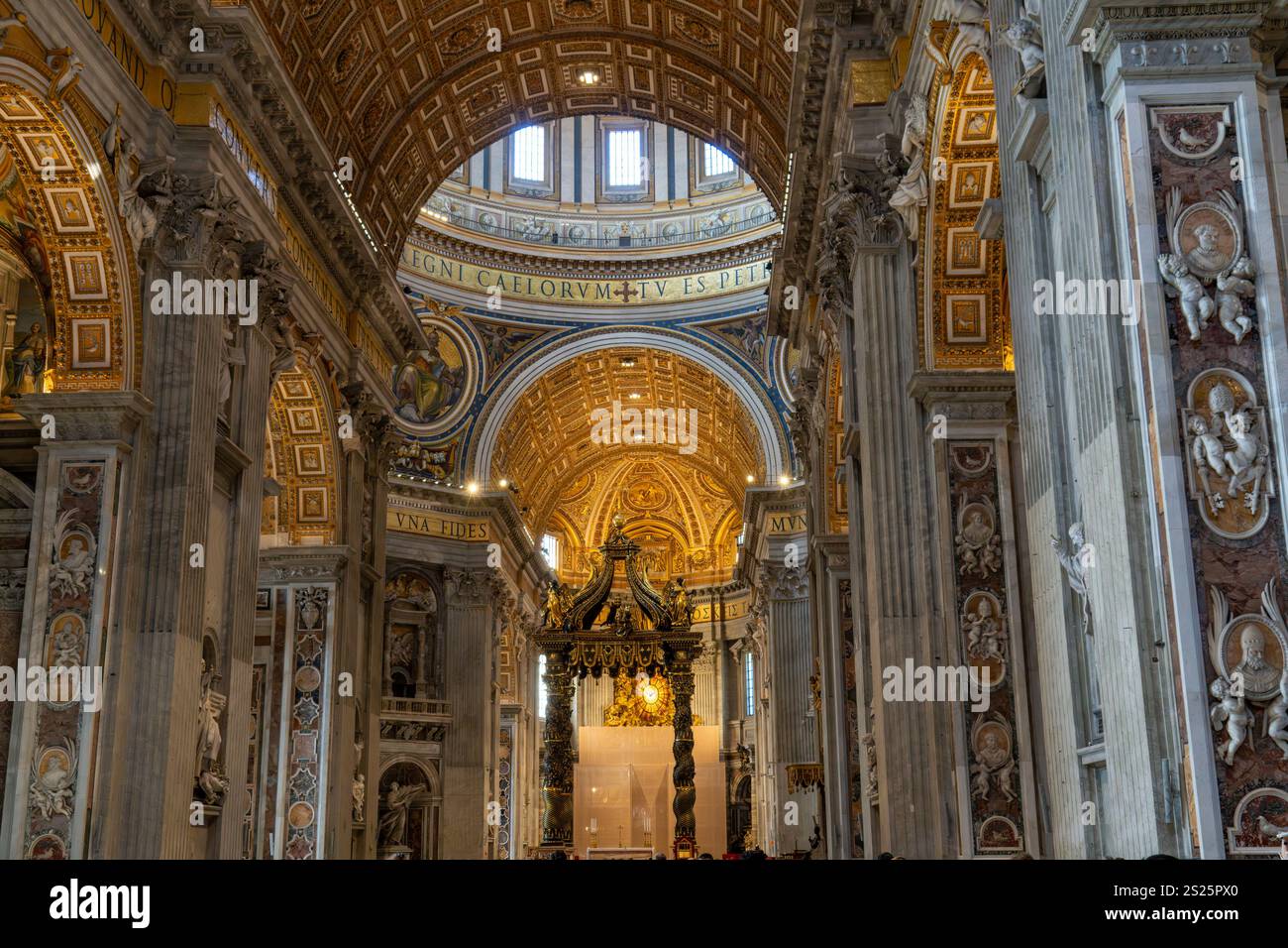 Bernini's Baldachin and apse of St. Peter's Basilica, Vatican City ...