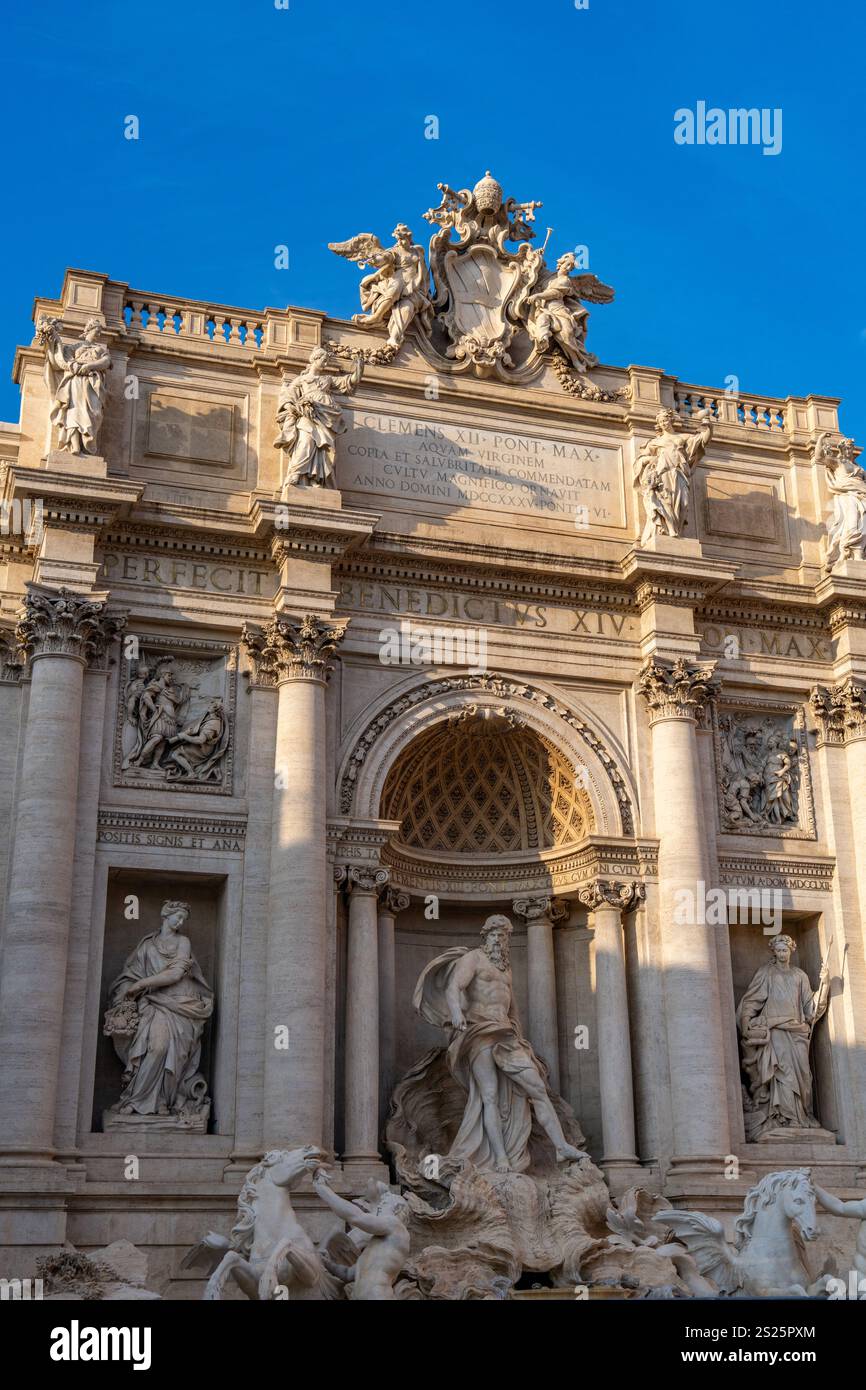 The Trevi Fountain on the rear of the Palazzo Poli in the Piazza di ...