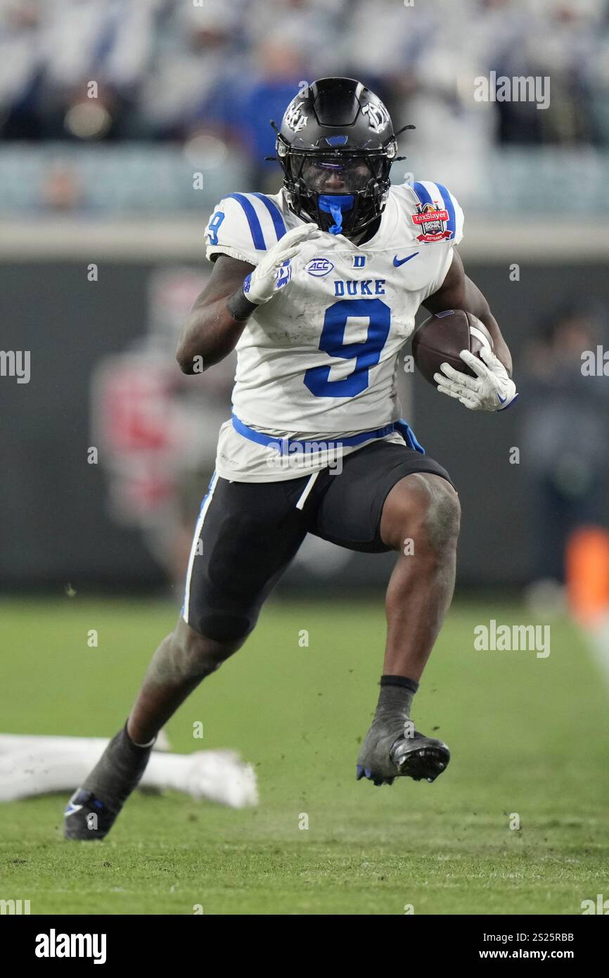 JACKSONVILLE, FL - JANUARY 02:Duke Blue Devils running back Jaquez ...